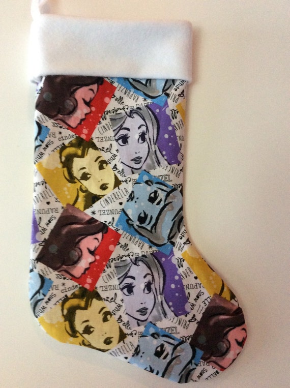 Items similar to Handmade Christmas Stocking - Disney Princesses. Snow ...