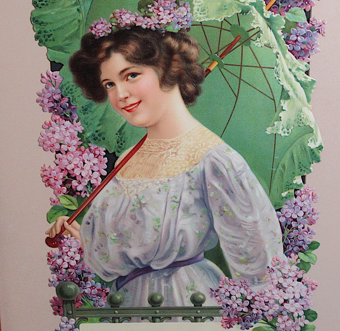 Victorian 1915 Original Calendar / Antique Exceptional Condition / 26 X ...