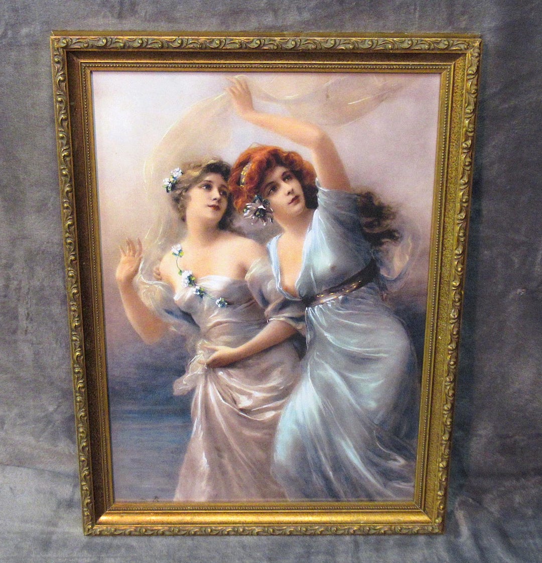 Beautiful Edward Bisson Painting Art Print in Antique Frame - Etsy