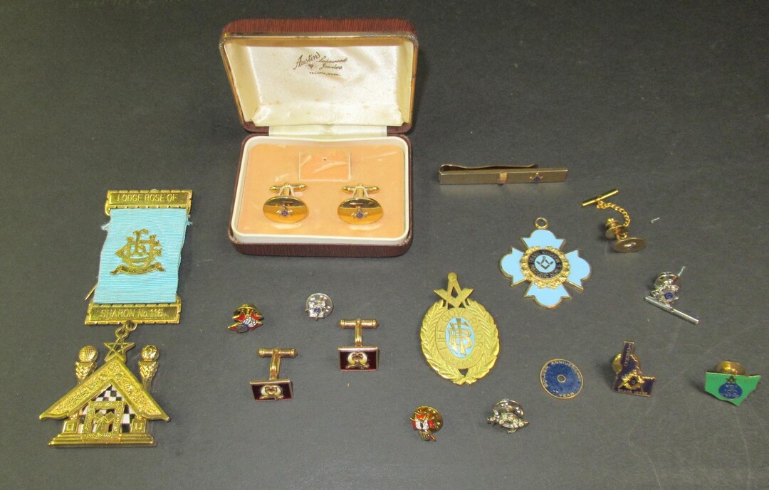Masonic, Shriners, Gold Fraternity Awards, Badges, Tie and Cufflink ...