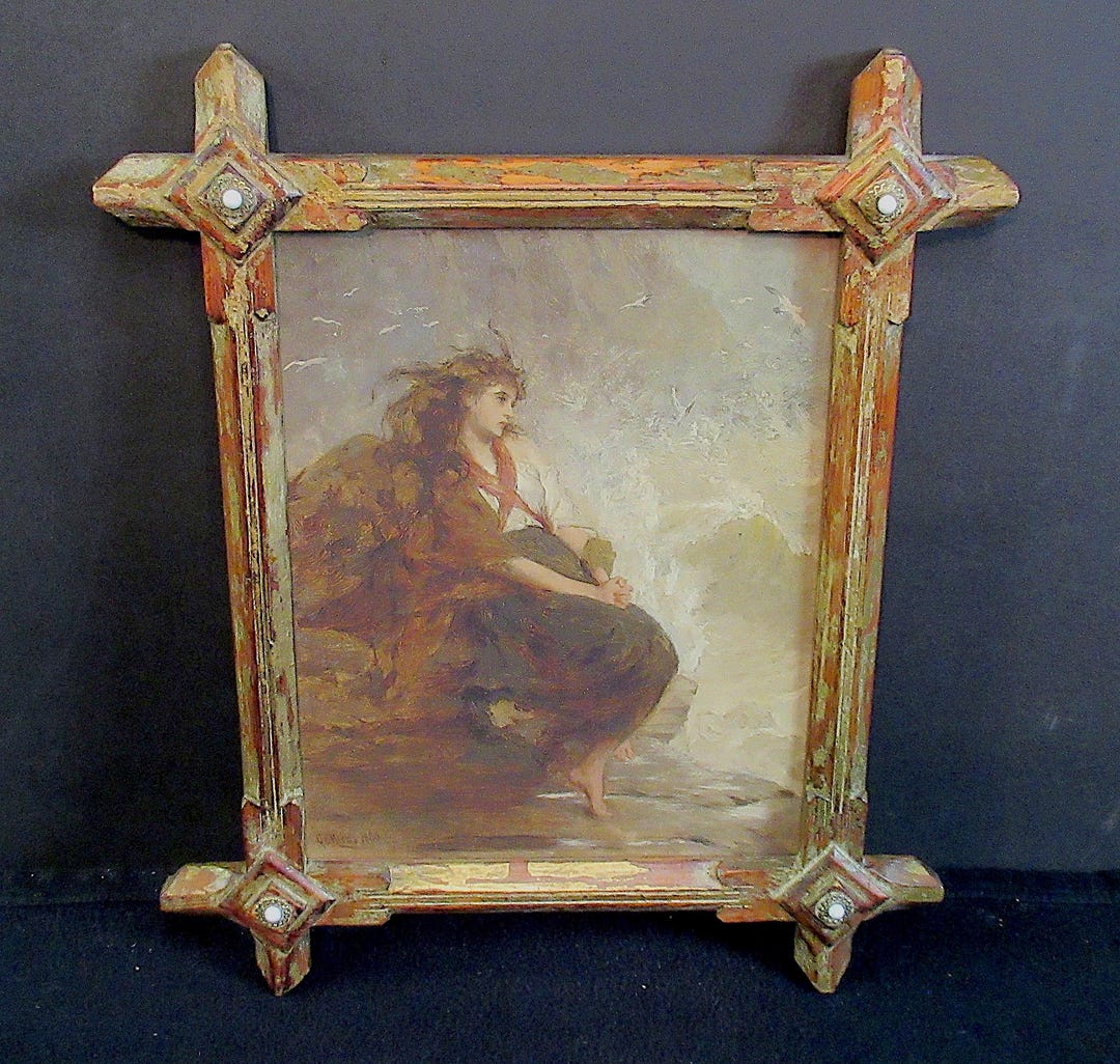 Spectacular Early Original Patina Antique Frame, G. E. Hicks 1880 Fine Art Print - Etsy