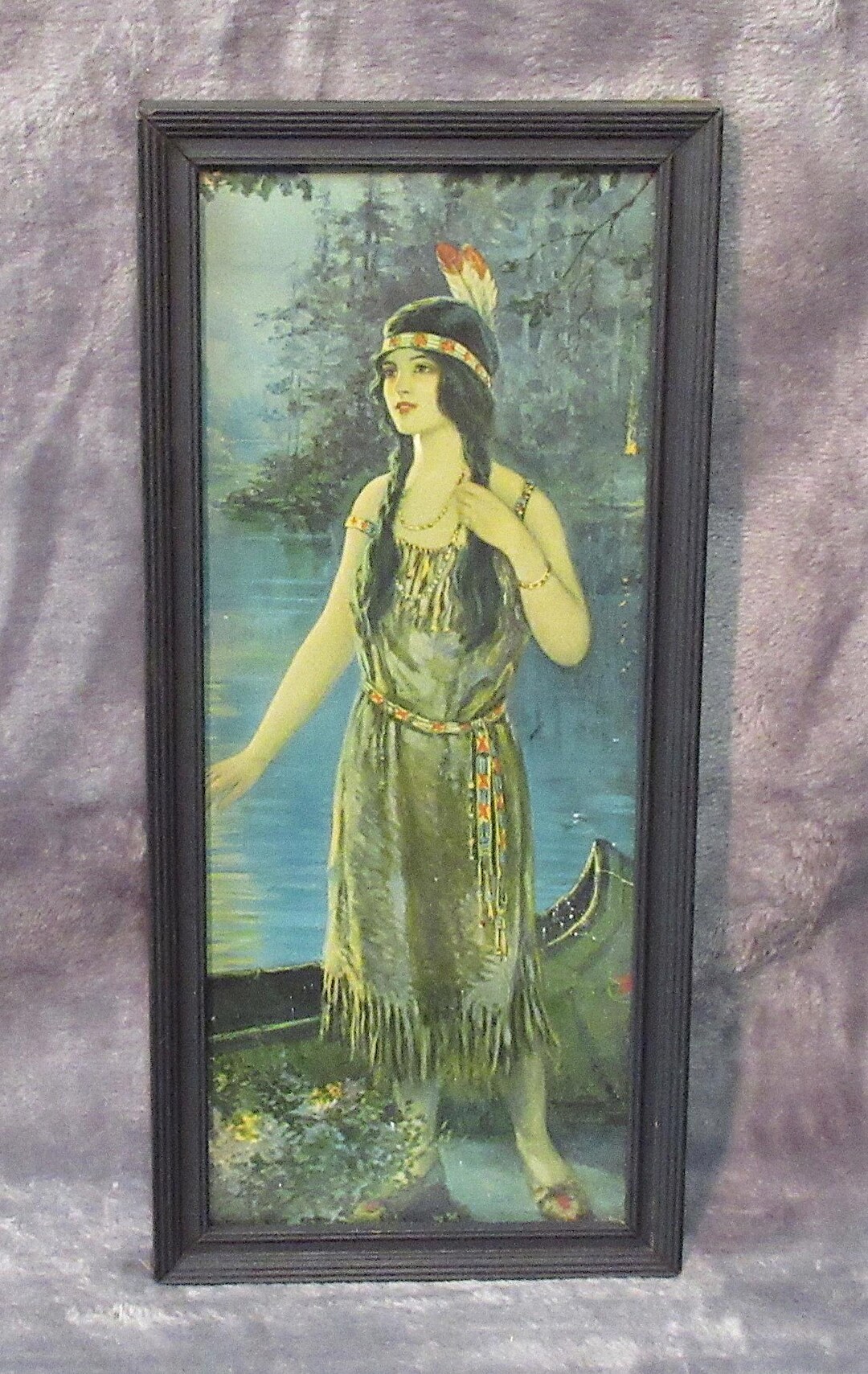 Original Early Printing of Indian Maiden Art Print in Antique Frame - Etsy