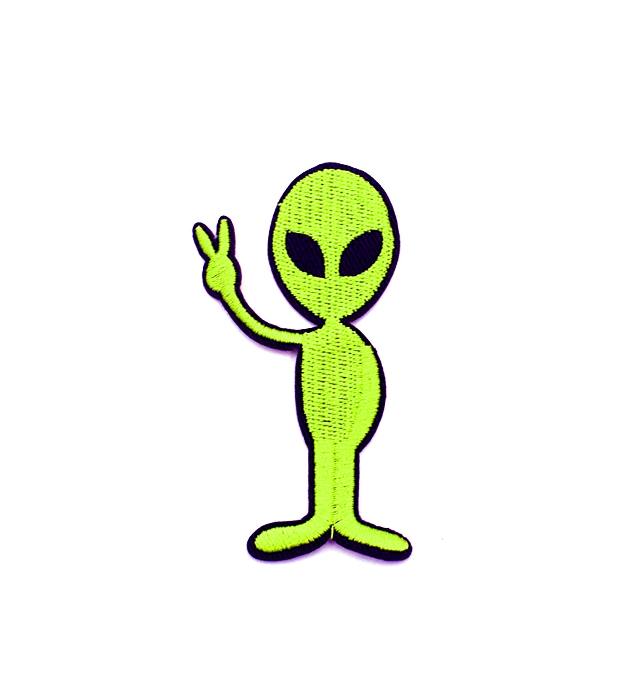 Sewing & Fiber Green Alien Iron On Sew On Applique Outer Space ...