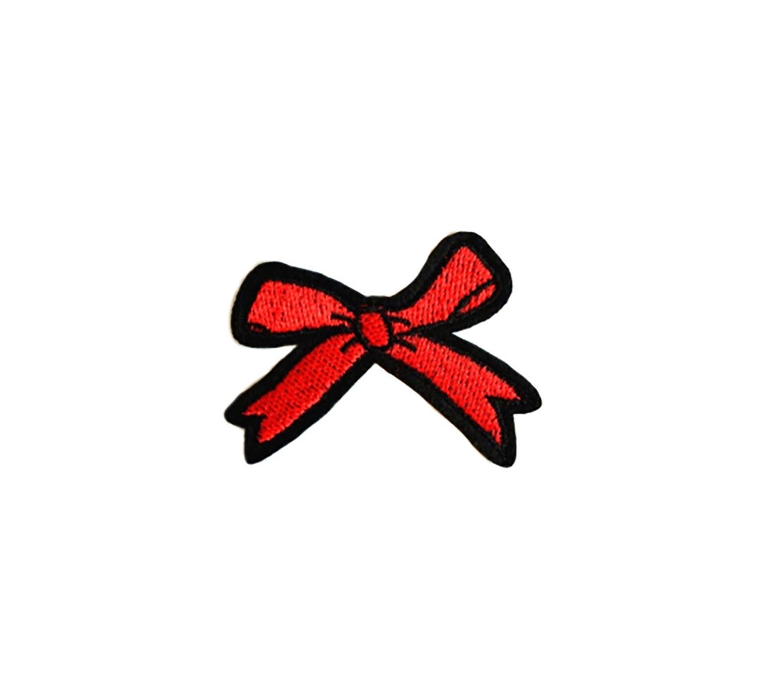 Red Bow Patch Mini Kawaii Lolita Ribbon Iron-on Applique - Etsy