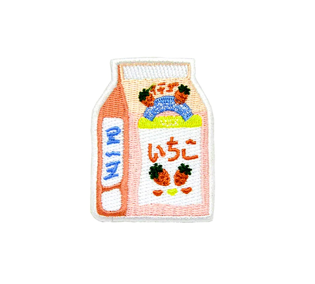 Strawberry Milk Patch Kawaii Japanese Pink Drink Carton - Etsy