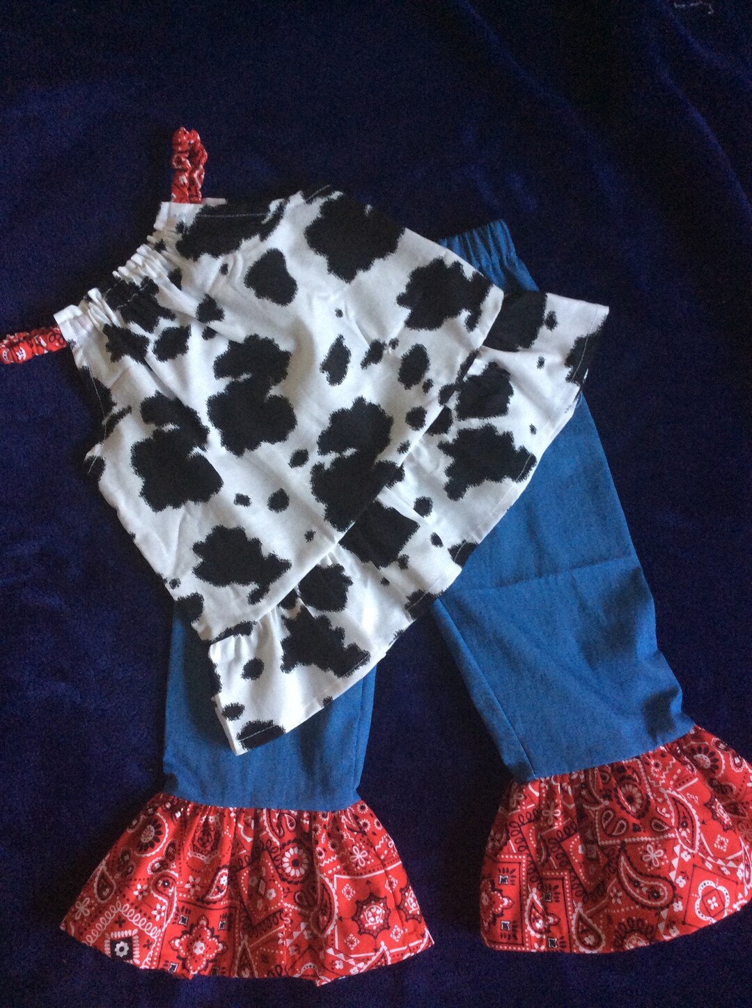 Girls Western Rodeo 2 Piece Cow Print and Bandana Set 2T - Etsy