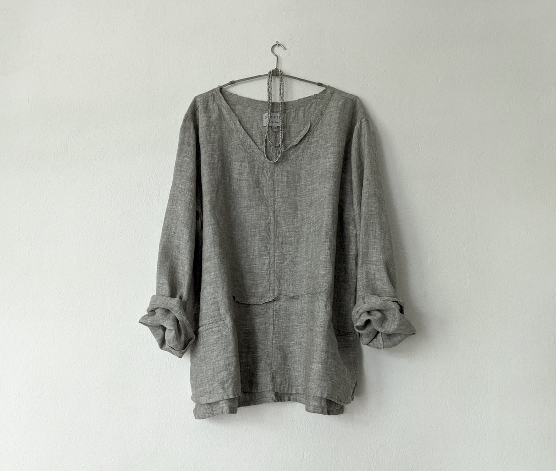 Linen Pleated 'mathilde' Tunic / Made by Hand | Etsy