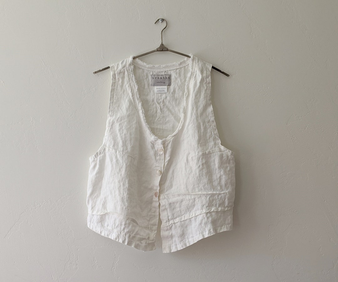 Handmade Linen Vest / Pleated Jaunty 'eddie' Boho Waistcoat / Made by ...