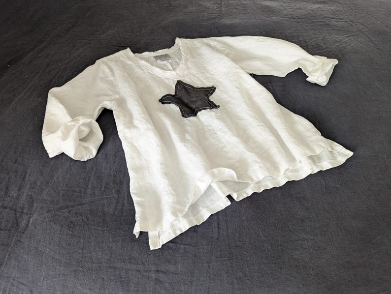 Custom Linen Embellished Tunic (star, Heart, Swiss Cross) Top Shirt ...