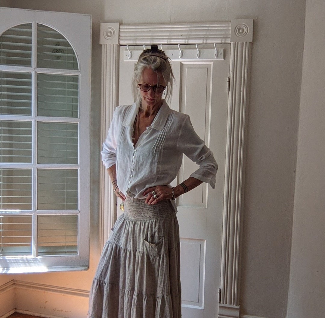 Handmade Linen Poet's Shirt: Sale Only 1 Left / Pleated Button-front ...