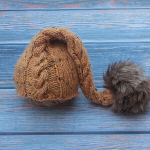 Ready to Ship, Knit Newborn Sleep Cap, Long Tail Sleep Cap, Knotted ...