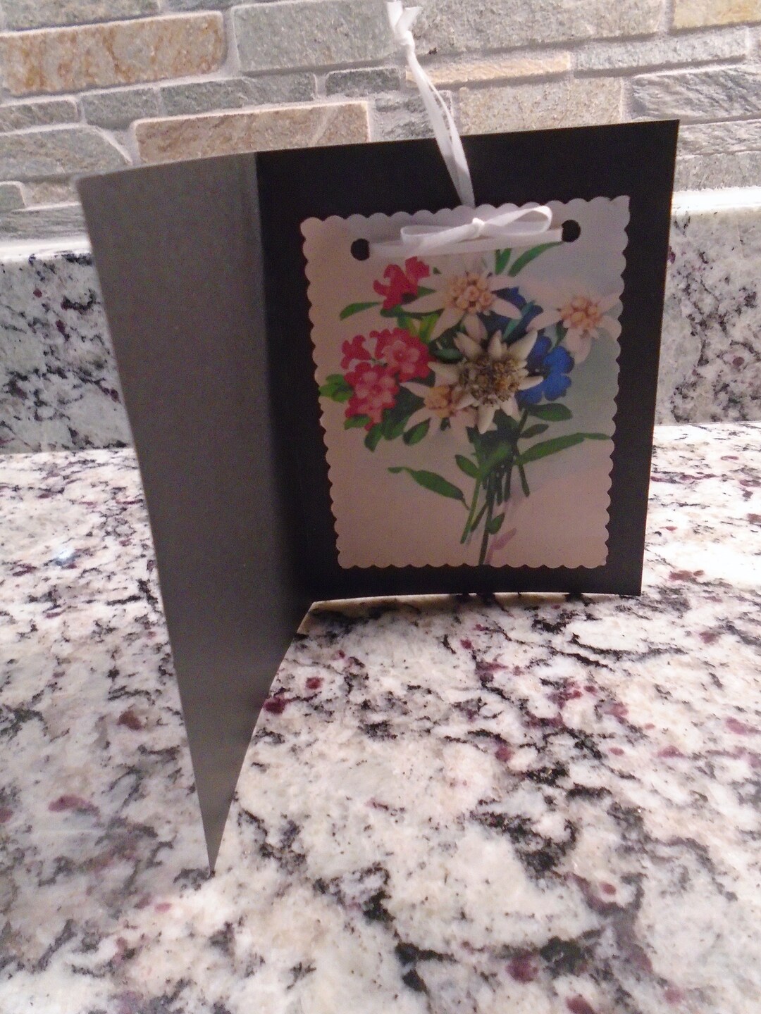 REAL Edelweiss Pressed Flower Bouquet Valentine Ornament Greeting Card ...