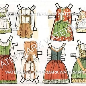 Sound of Music Paper Dolls Maria, Captain,7 Children,wardrobe,print ...