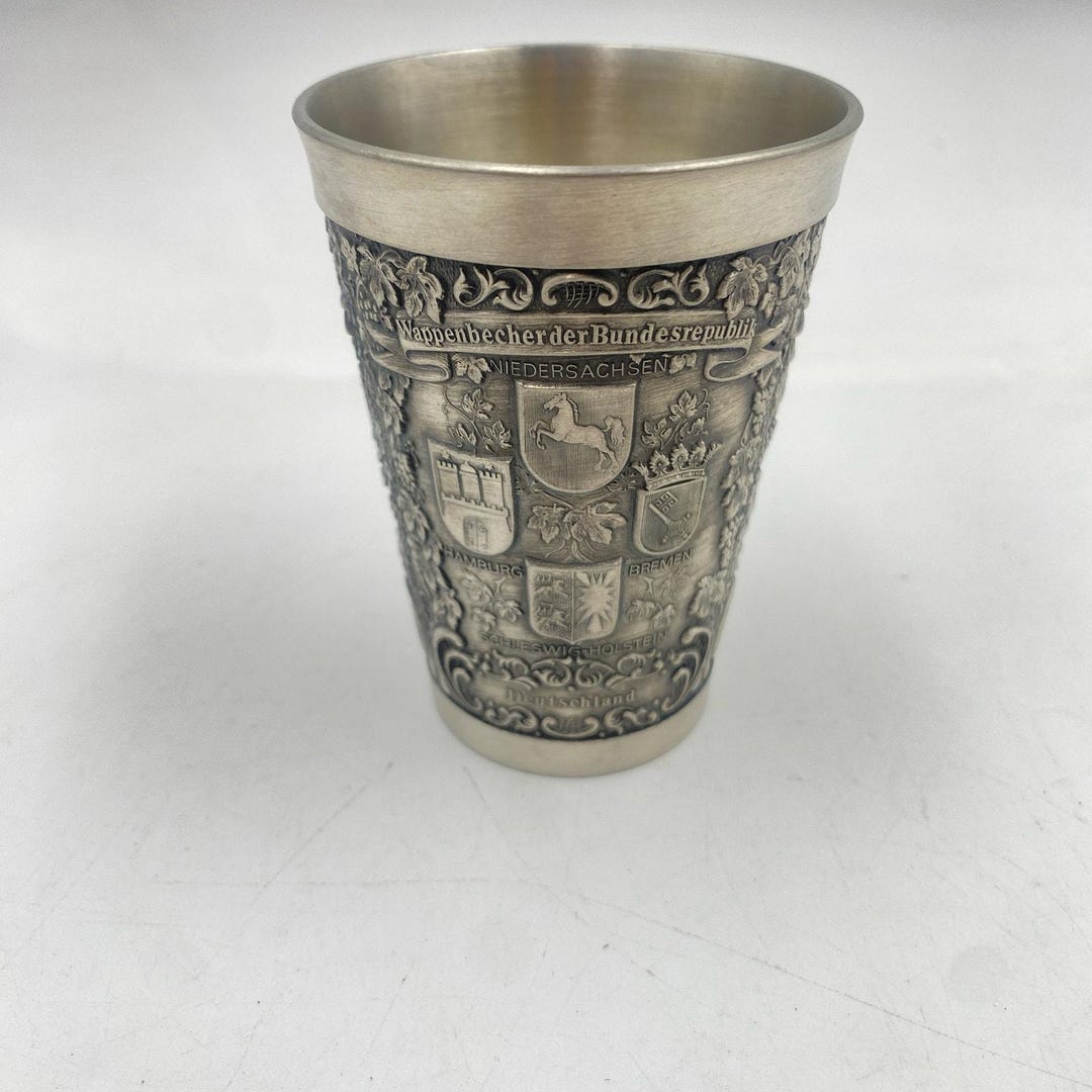 6 Ounce Zinn Becker Stuttgart Pewter Shot Glass Coat of Arms Design - Etsy