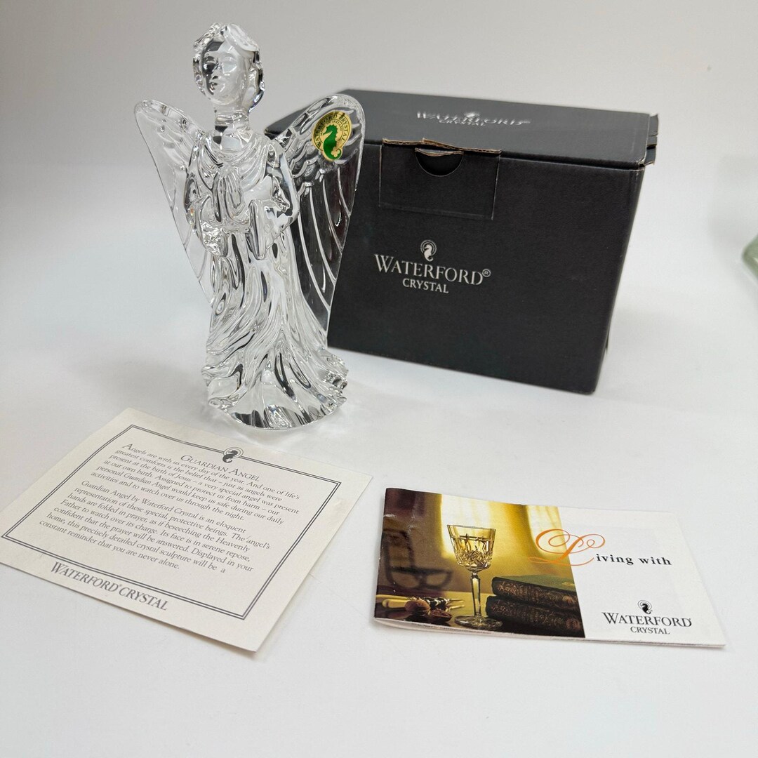 Waterford Crystal Guardian Angel With Box, Beautiful Waterford Angel ...