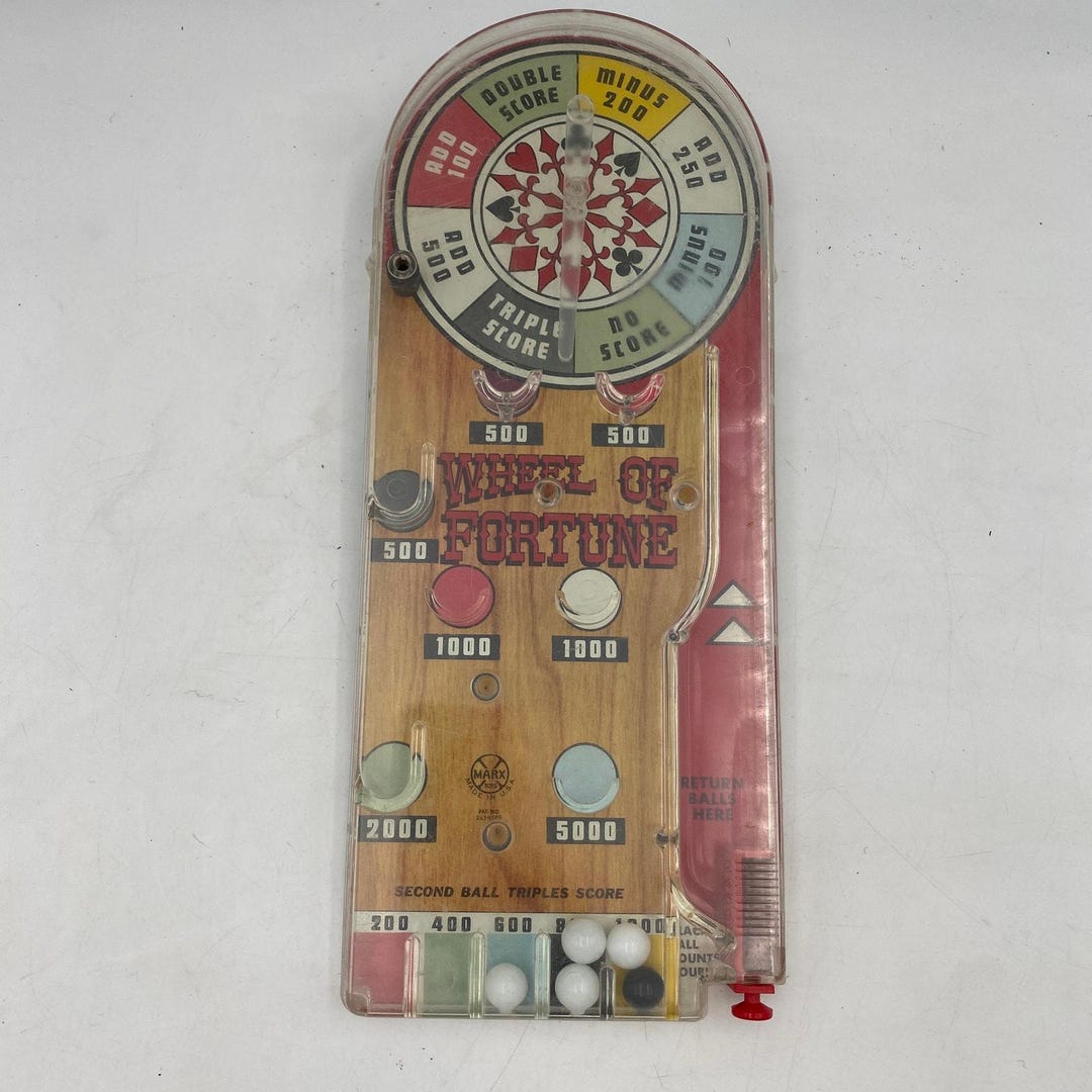 Working Vintage Marx Toy Pinball Game Tabletop Wheel of Fortune Game ...