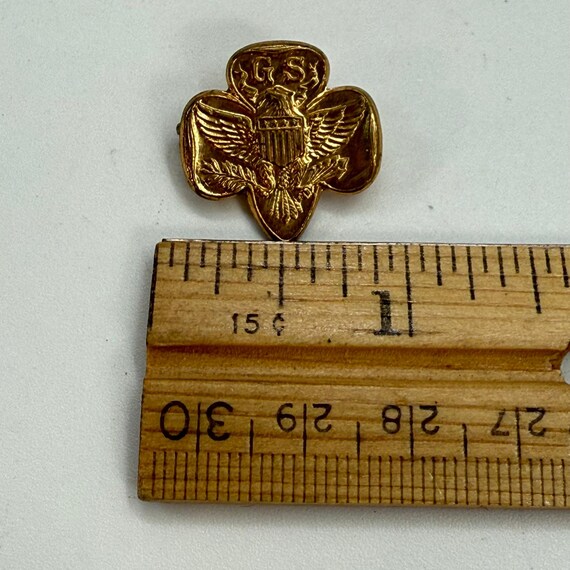 Vintage Girl Scouts Trefoil Pin Bald Eagle Four Stars… - Gem
