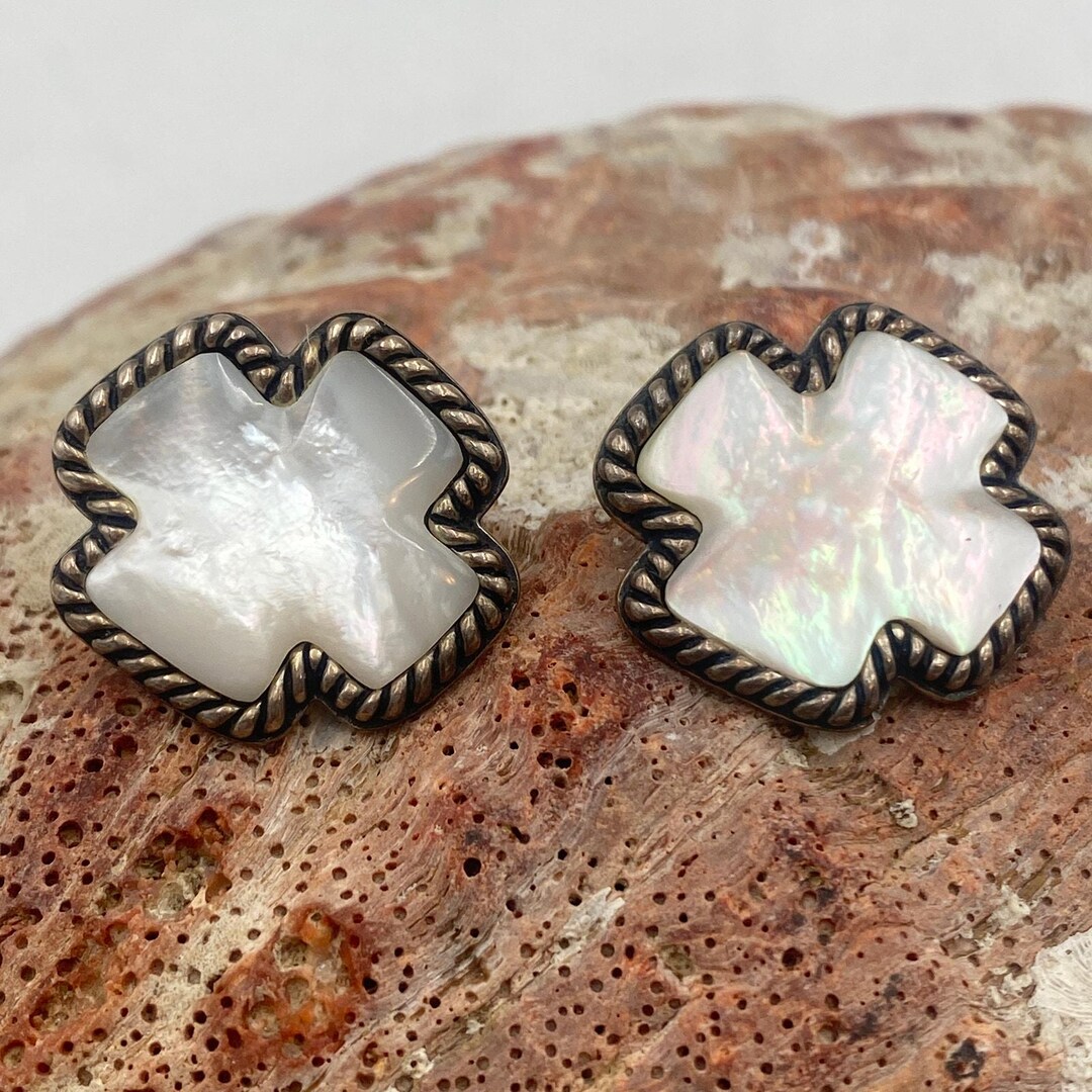 Beautiful Carolyn Pollack Relios Sterling Silver Mother of Pearl Cross ...