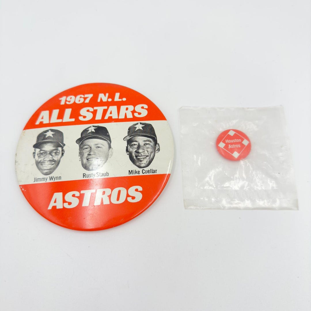 Vintage 1967 N.L. All Stars Astros Pin NEW Vintage 1984 Houston Astros ...