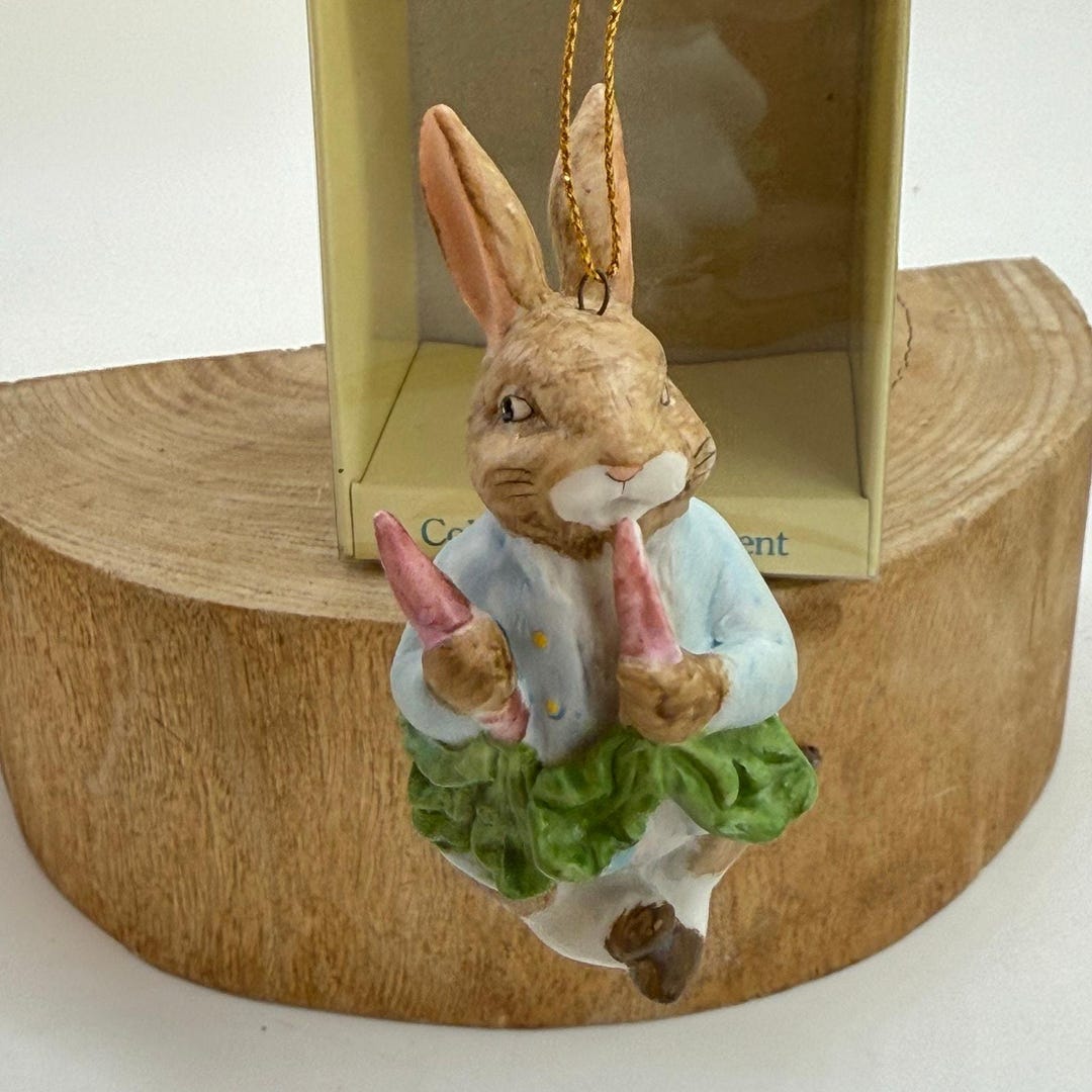 Beatrix Potter Schmid Peter Rabbit 1985 Hand Painted Porcelain Ornament ...