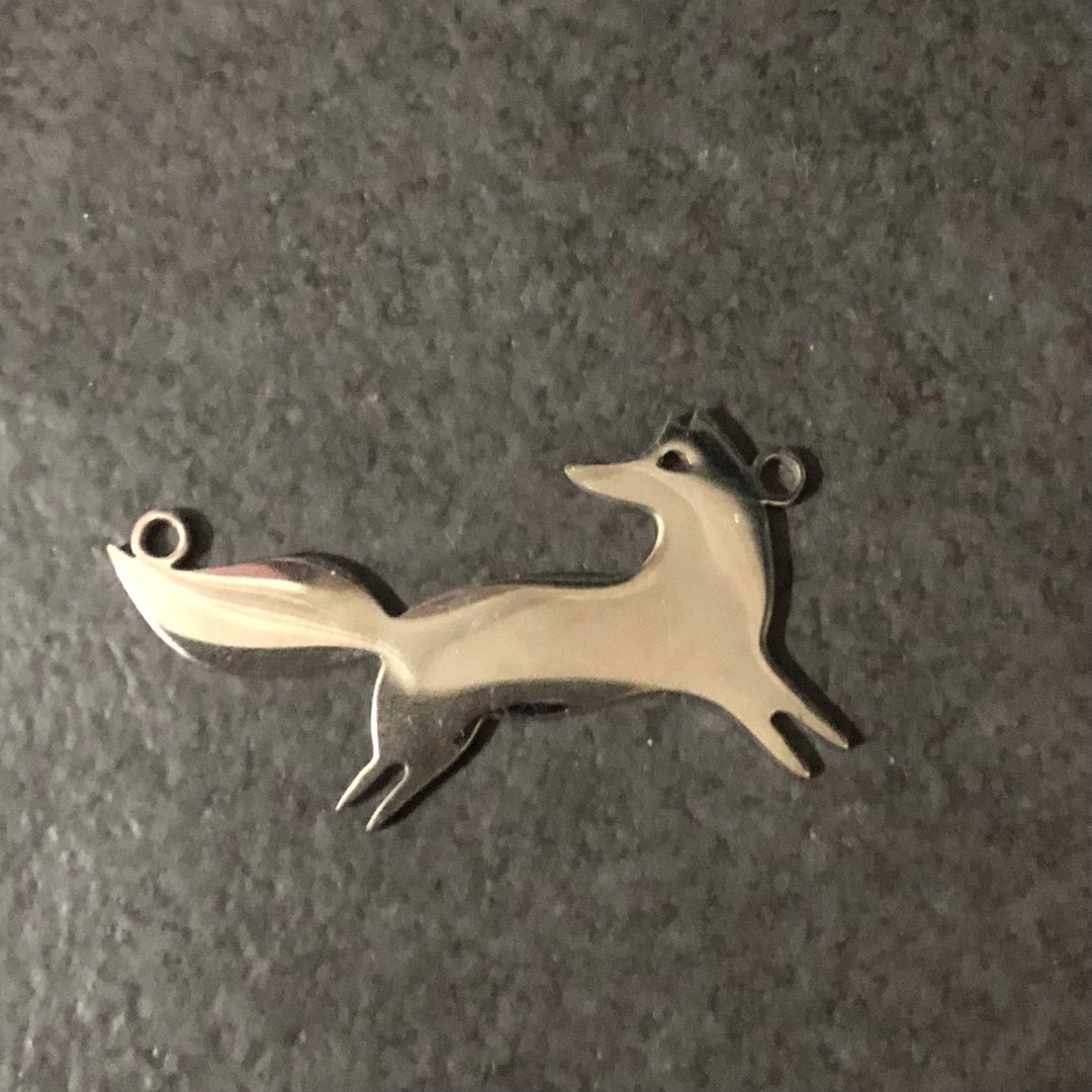 1 X Silver Fox Connector Pendants, Stainless Steel, Jewellery Making ...