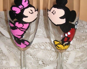 Mickey minnie flutes | Etsy