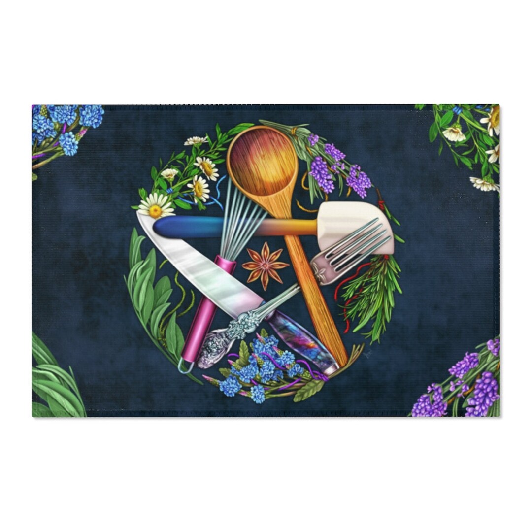 Area Rug 36x24 - Kitchen Witch Herbal Pentacle Pentagram - Etsy