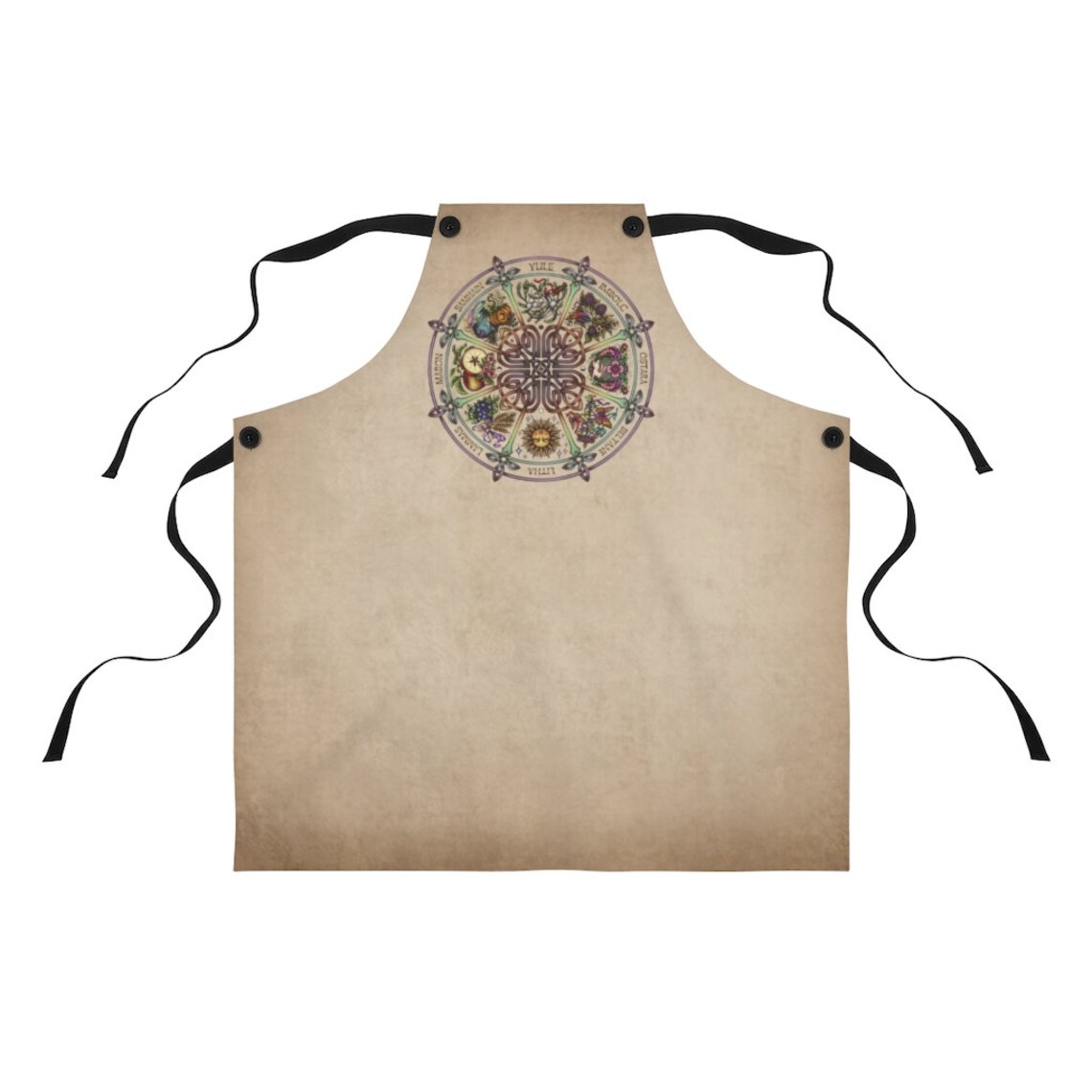 Kitchen Witch Apron Wheel of the Year Beige - Etsy