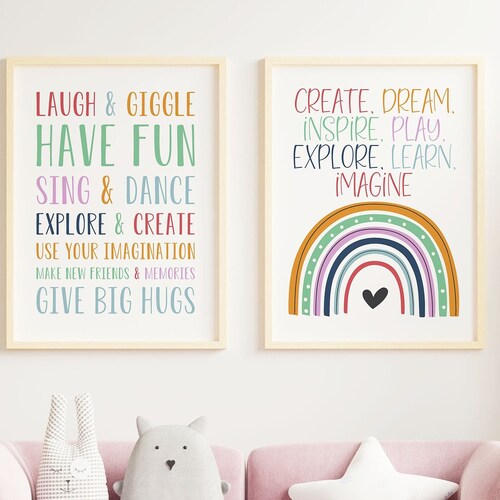 Set of 3 Playroom Printables Girls Room Decor Sisters Wall - Etsy