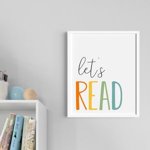 DIGITAL FILE, Let's Read Print, Reading Print for Children, Playroom ...