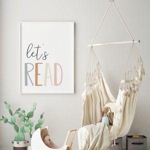 DIGITAL FILE, Let's Read Print, Let's Read Sign, Let's Read Wall Decor ...