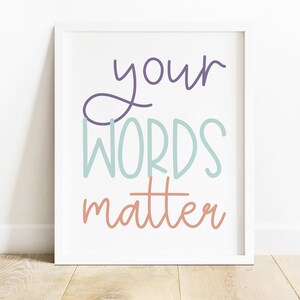 DIGITAL FILE, Your Words Matter, Speech Therapy Print, Speech Therapy ...