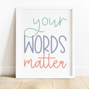 DIGITAL FILE, Your Words Matter, Speech Therapy Print, Speech Therapy ...