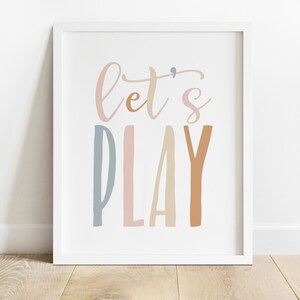 DIGITAL FILE, Let's Play, Playroom Wall Decor, Playroom Sign, Playroom ...