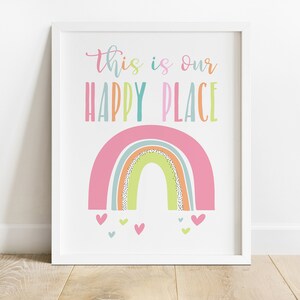 DIGITAL FILE, This is Our Happy Place, Rainbow Print, Girls Room Decor ...