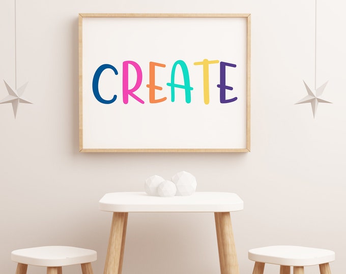 Create Print Create Poster Create Sign Playroom Printable - Etsy