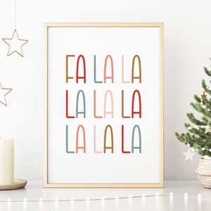 Fa La La La La Printable, Fa La La La La Sign, Christmas Printable ...