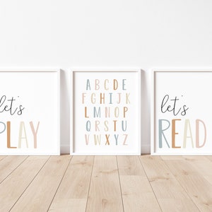 DIGITAL FILES, Set of 3 Playroom Prints, Playroom Wall Decor, Playroom ...