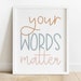 DIGITAL FILES, Your Words Matter, Before You Speak Sign, Kids Room ...