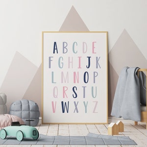 Alphabet Poster, ABC Wall Art, Alphabet Print, Nursery Decor, Kids Room ...