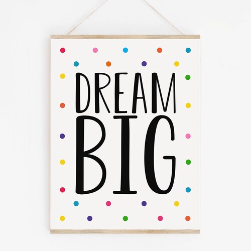 Dream Big Printable Nursery Prints Kid Decor Toddler Room - Etsy