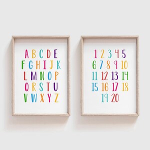 Set of 2 Prints Download, Alphabet Print, ABC Poster, 123 Print, Number ...