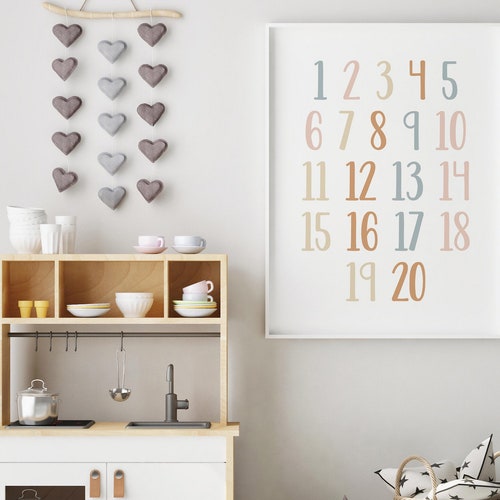123 Poster Number Poster Number Wall Art Kids Room Decor - Etsy