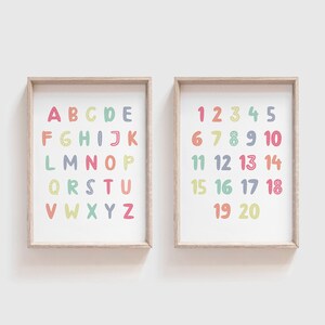 Set of 2 Downloads, Alphabet Print, ABC Poster, 123 Print, Number ...