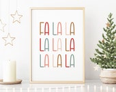 Fa La La La La Printable Fa La La La La Sign Christmas - Etsy