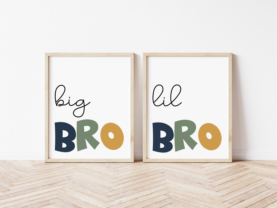 DIGITAL FILES, Big Bro Lil Bro, Boys Room Decor, Wall Art for Boys ...