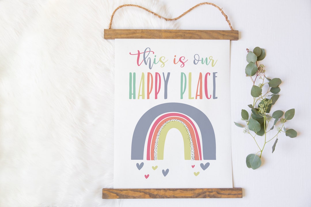 This is Our Happy Place, Rainbow Printable, Girls Room Decor ...