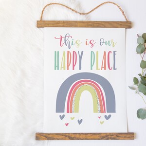 This is Our Happy Place, Rainbow Printable, Girls Room Decor ...
