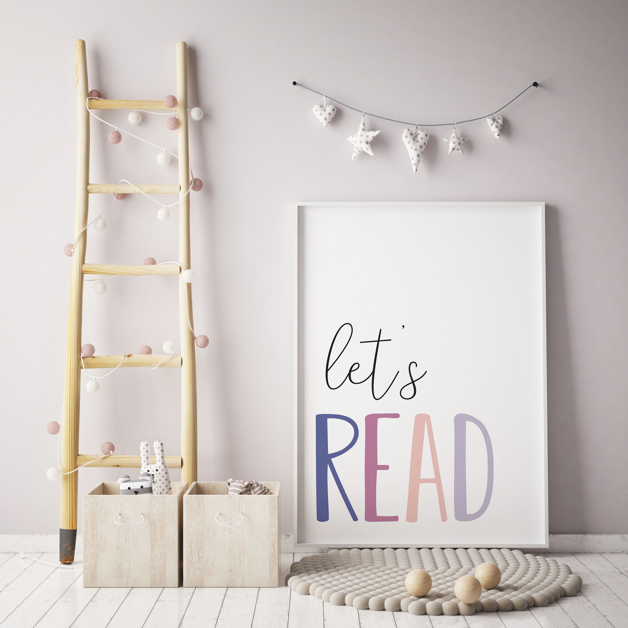 DIGITAL FILE Let's Read Print Reading Print for | Etsy