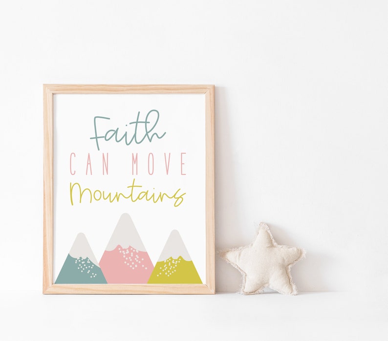 Faith Can Move Mountains Printable Christian Printable | Etsy